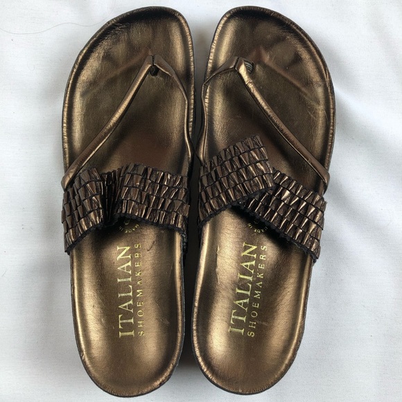Italian Shoemakers | Shoes | Italian Shoemakers Sandals Gold Womens ...